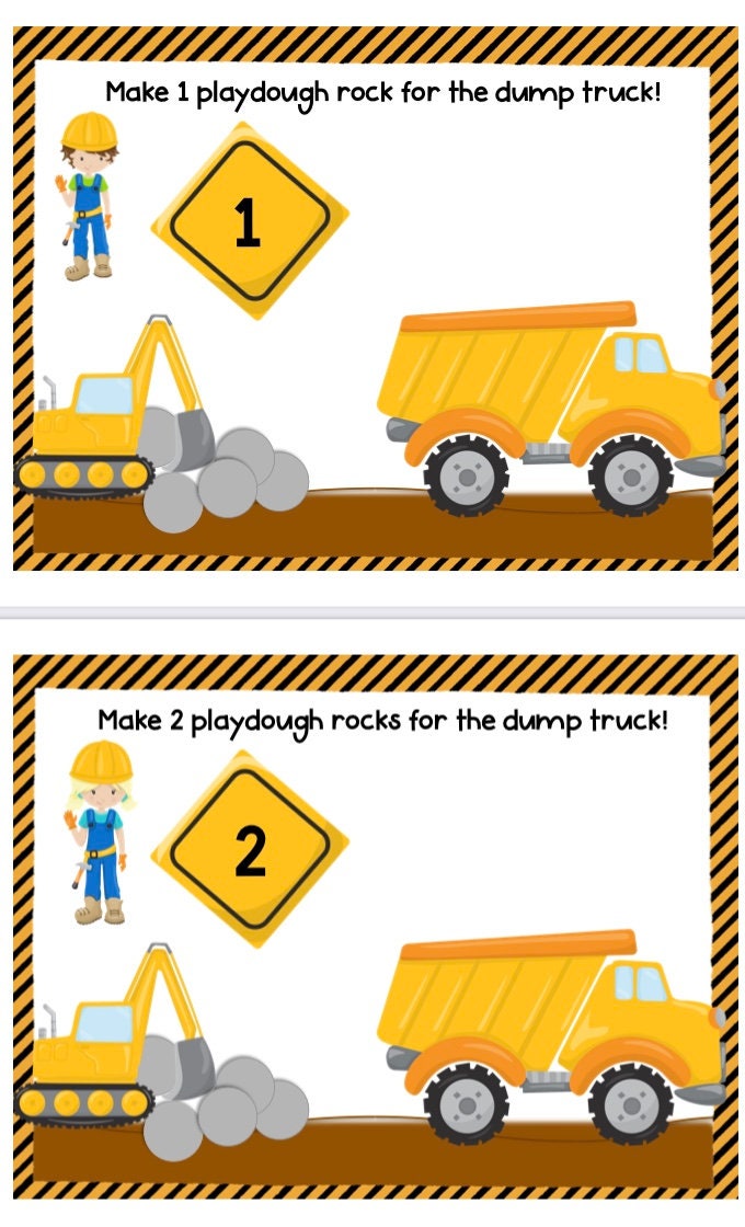 Dump Truck Playdough Mat Numbers, Toddler Learning Activities ...
