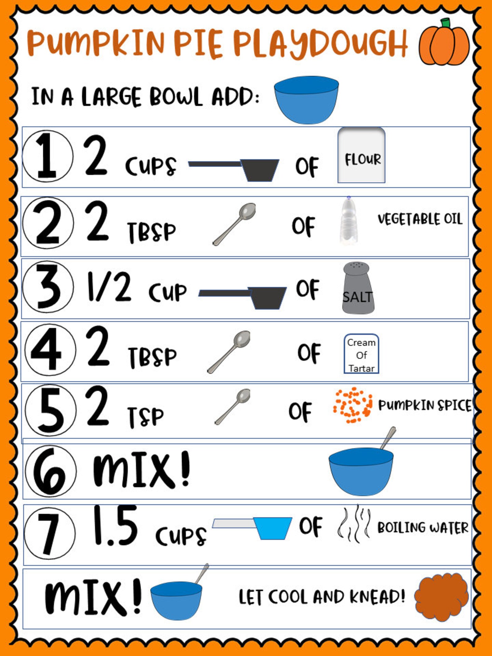 Playdough Recipe Printable Cards Gingerbread Playdough | Etsy