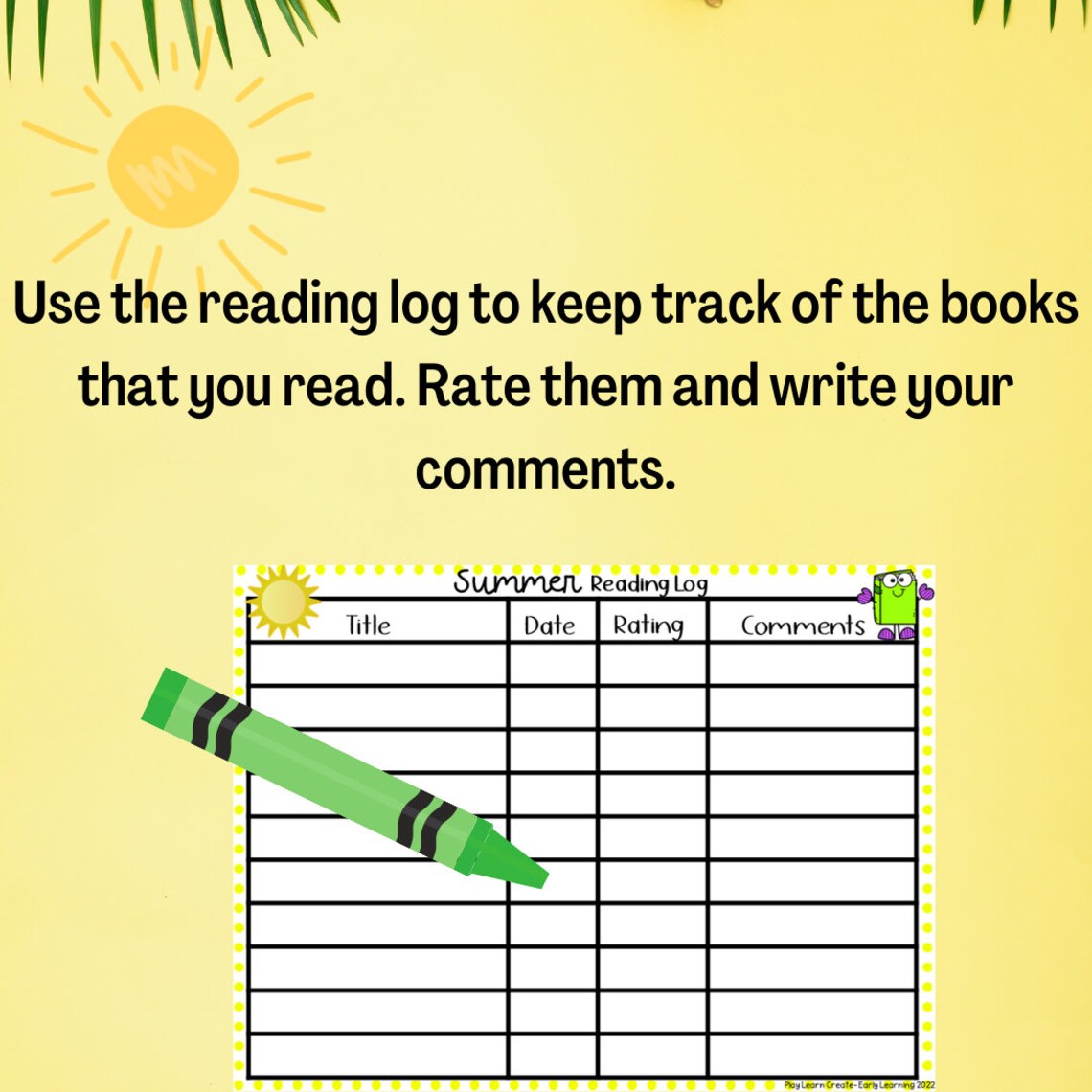 Summer Reading Challenge Printable Reading Log Printable - Etsy