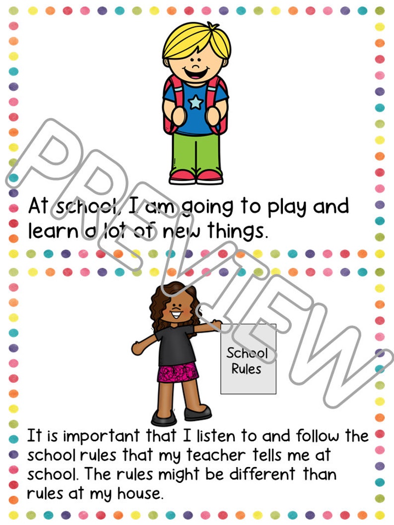 Going to School Social Skills Story, Starting School, First Day of ...