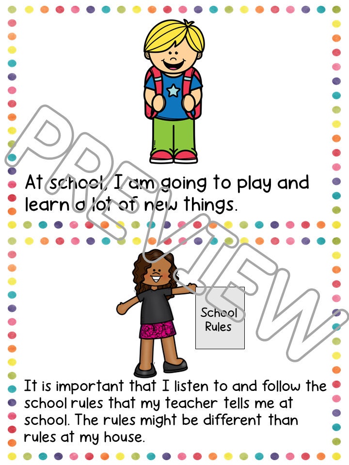 Going to School Social Skills Story, Starting School, First Day of ...