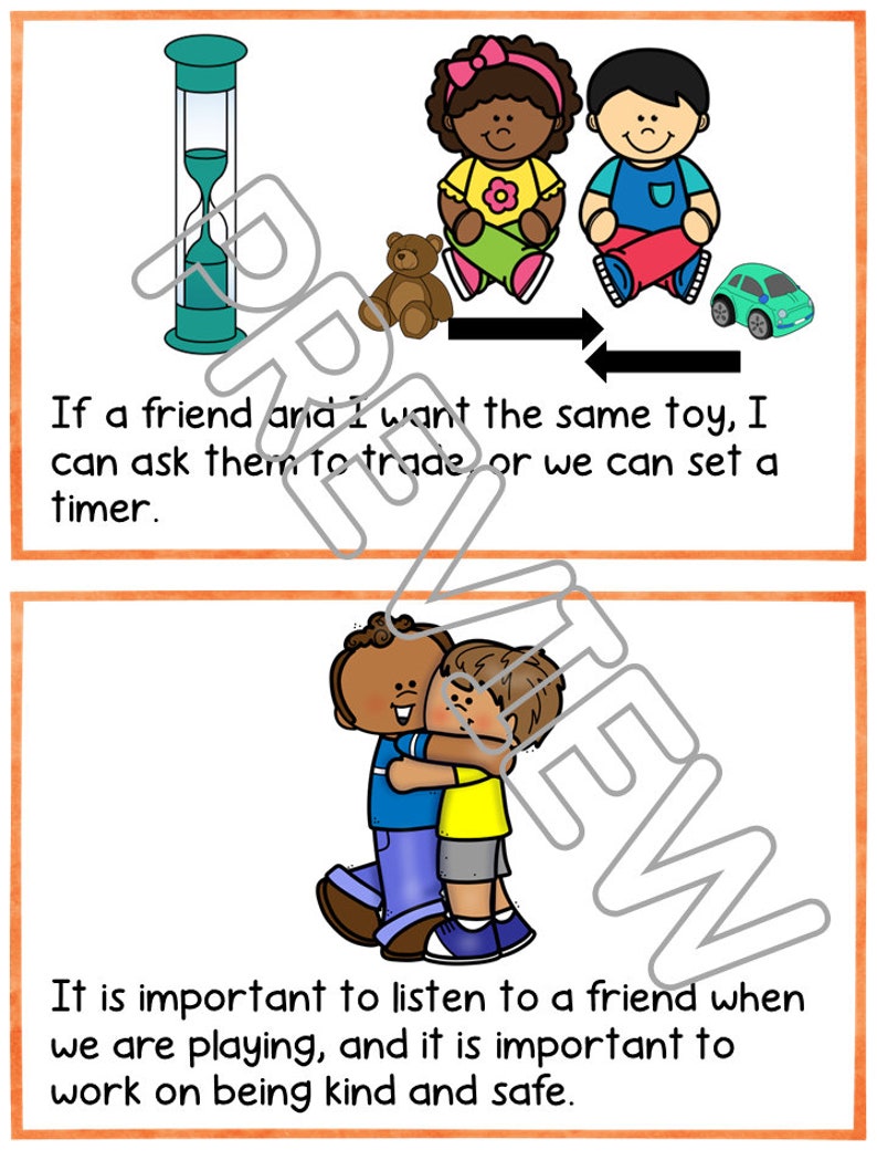 Playing With Friends Social Skills Story Printable Social - Etsy