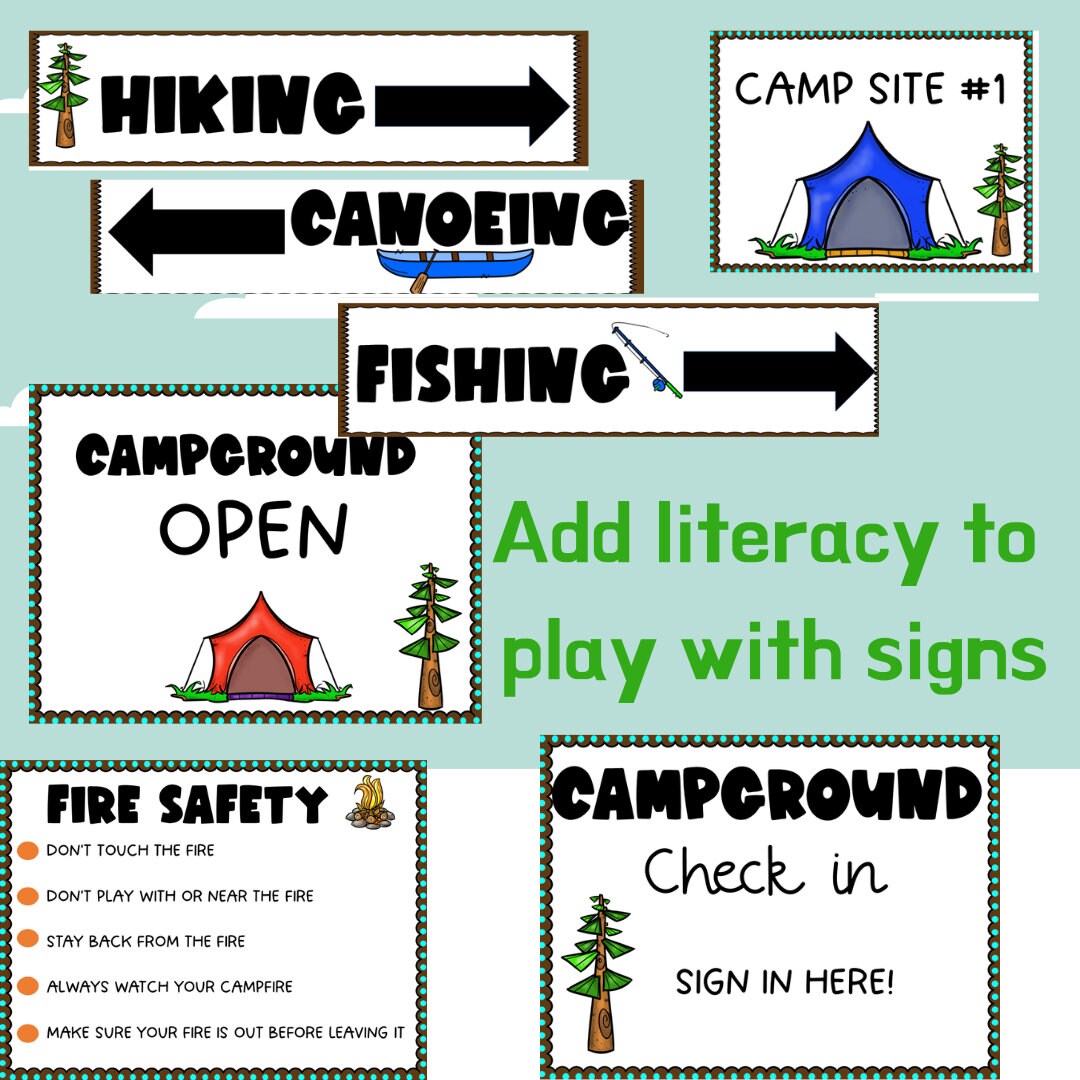 Camping Dramatic Play, Camping Printables, Camping Preschool Theme ...