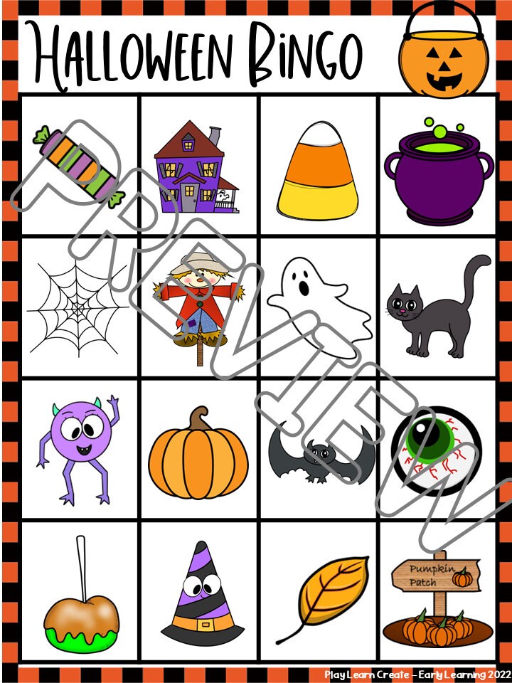 Halloween Bingo Game, Printable Bingo Game, Halloween Math Game ...