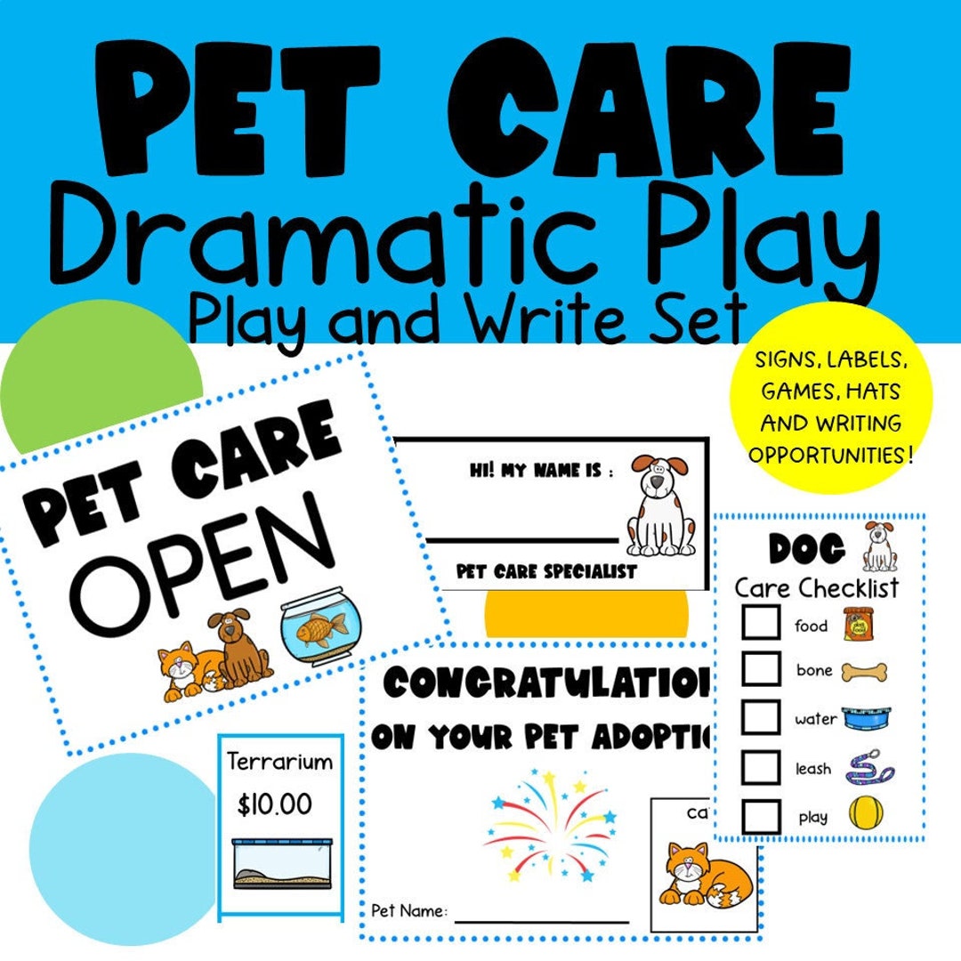 Pet Care Dramatic Play, Pet Store Pretend Play, Pet Adoption Play ...