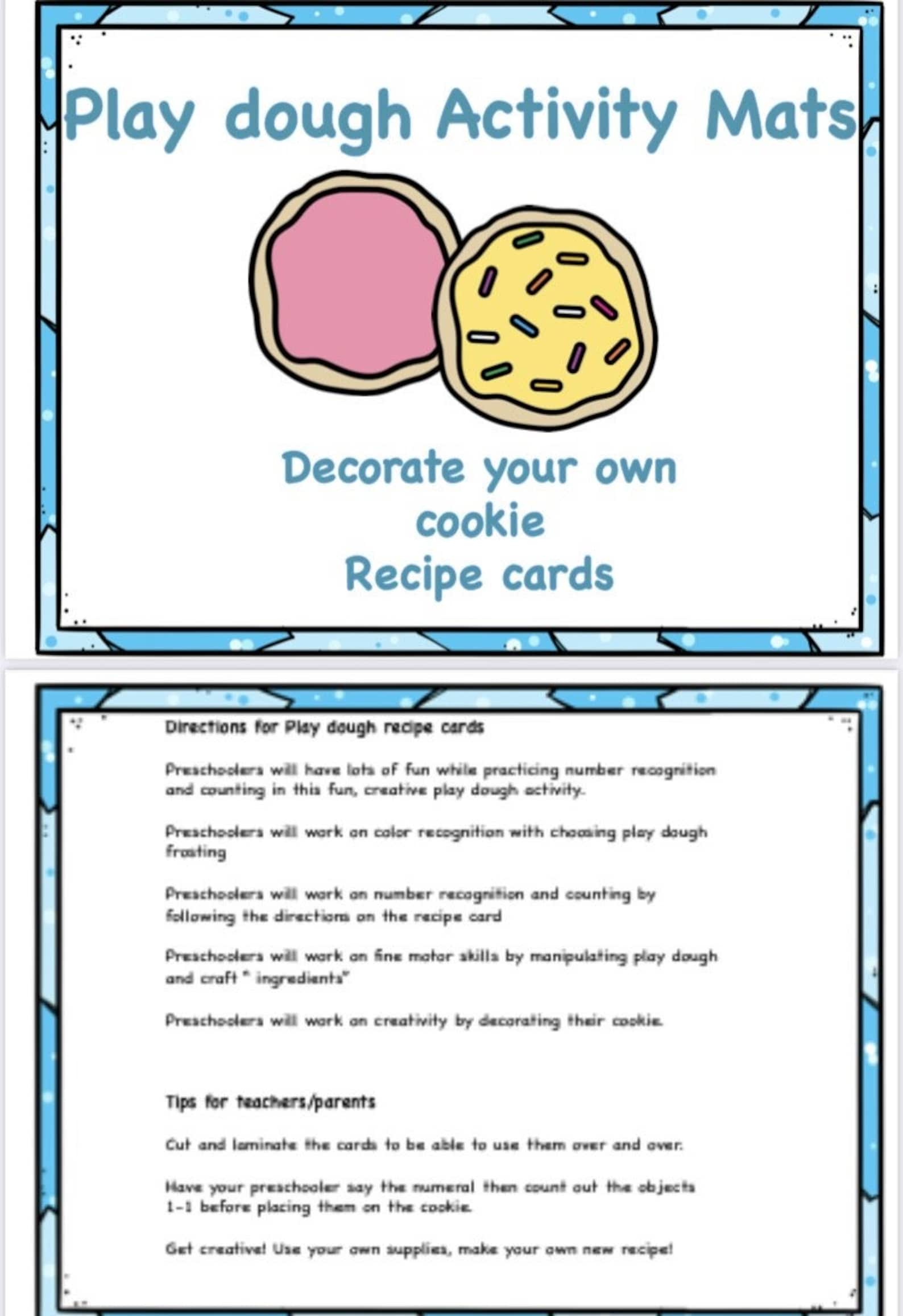 Cookie Playdough Mat, Bakery Theme Playdough, Playdough Learning ...