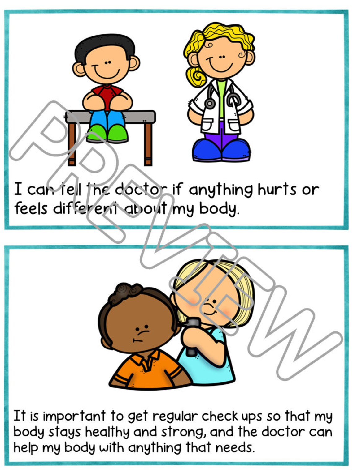 Going to the Doctor Social Skills Story, Getting a Checkup, Health ...