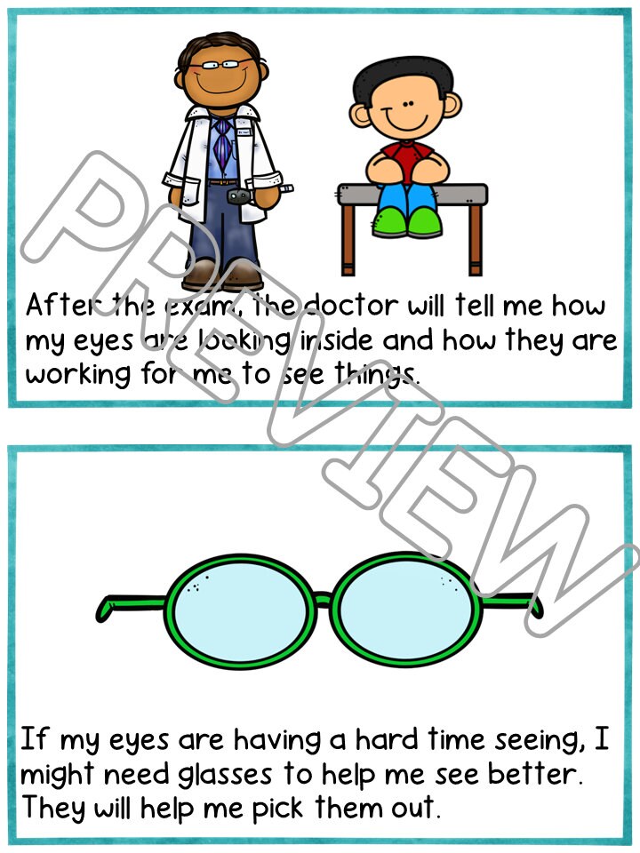 Going to the Eye Doctor Social Skills Story, Optometrist Social Skills ...