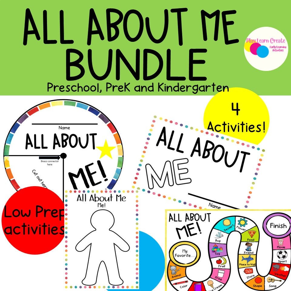 All About Me Theme Bundle, All About Me Preschool Activities, All About ...