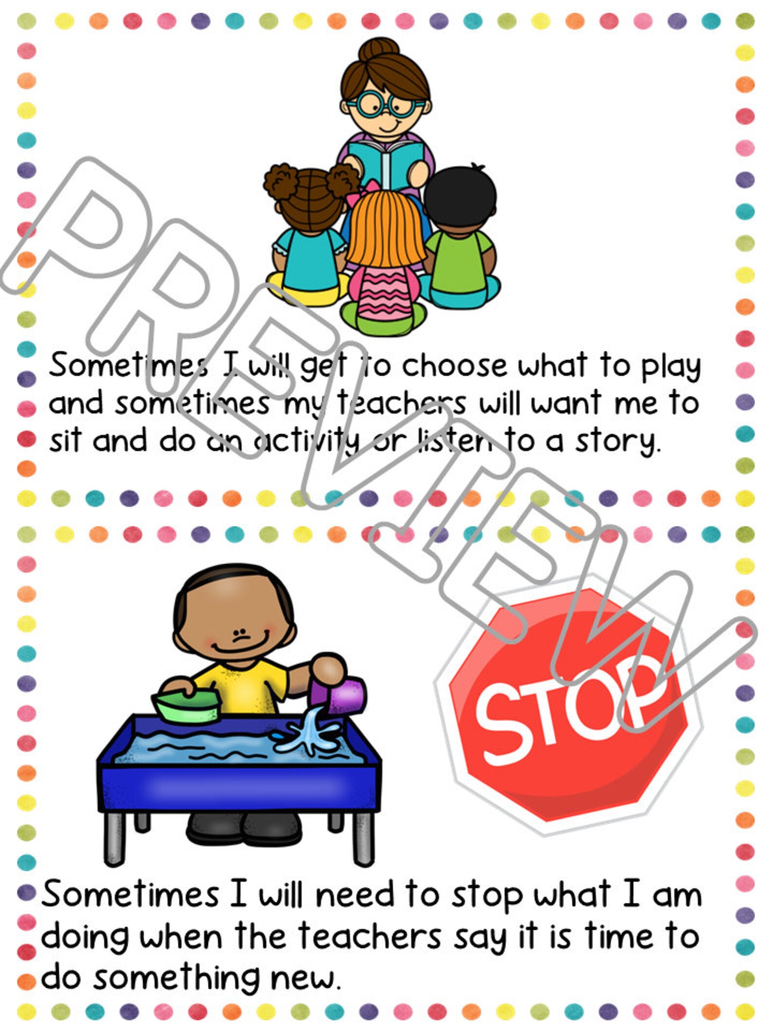 Starting Preschool Social Skills Story, Going to Preschool, First Day ...