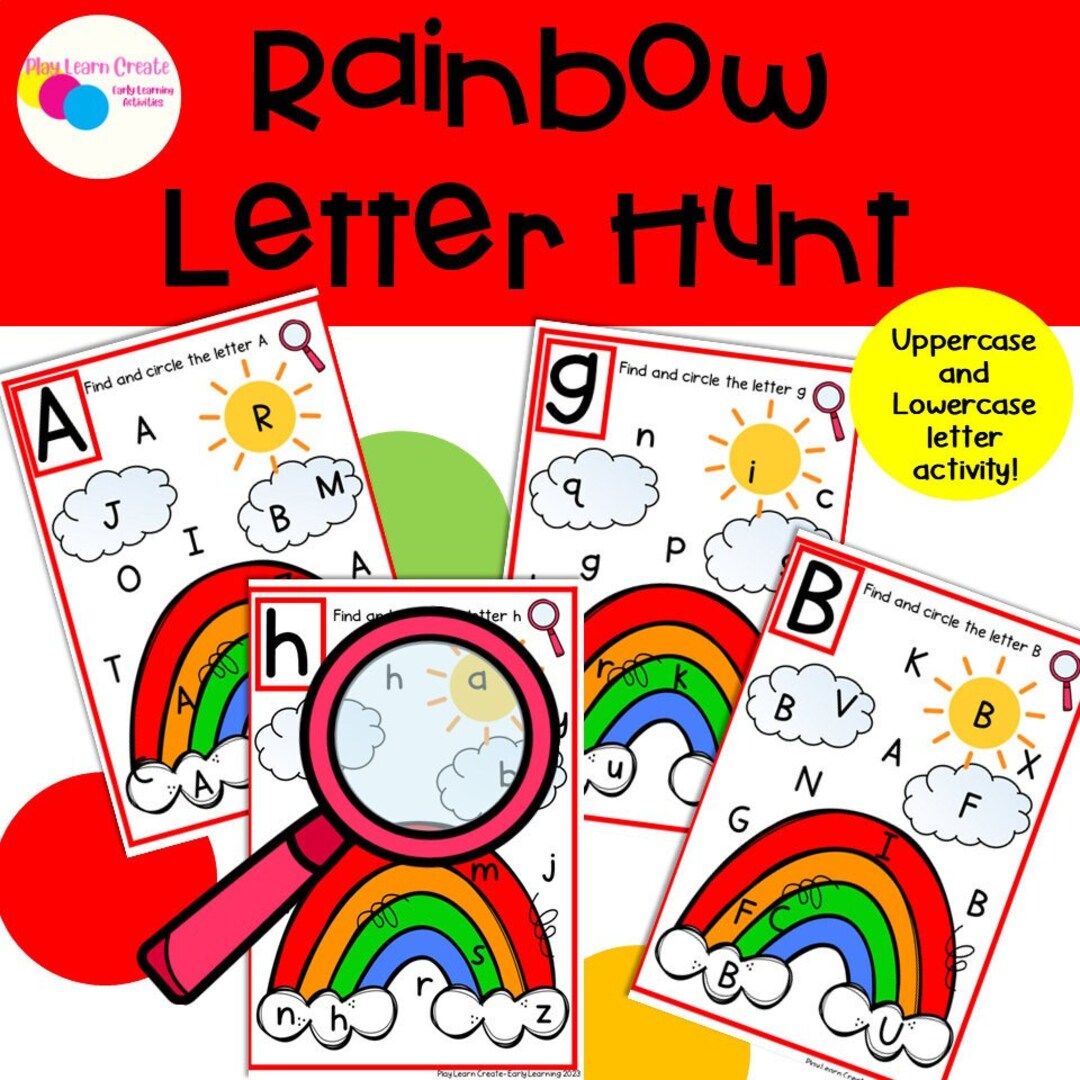 Rainbow Theme Letter Hunt Activity, Rainbow Theme Preschool Center ...