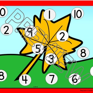 Fall Theme Math Game for Preschool, Roll and Cover Math Activity ...