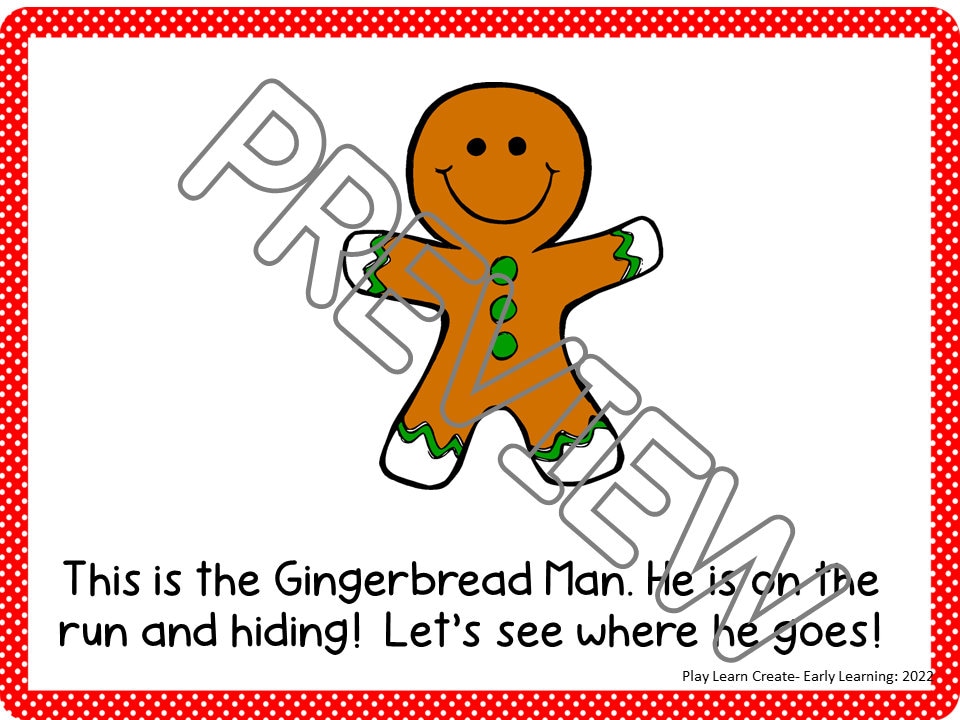 Gingerbread Man Interactive Book, Gingerbread Man Prepositions ...