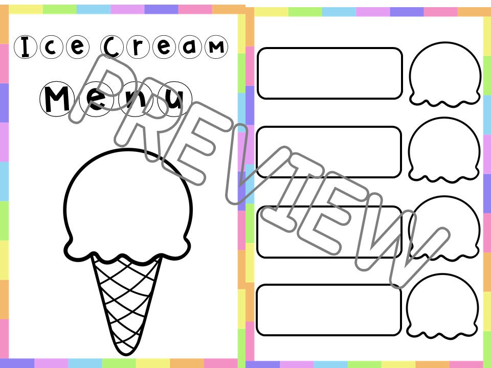 Ice Cream Dramatic Play Set, Pretend Play Ice Cream Shop, Preschool ...