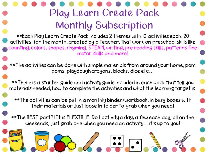 Preschool Monthly Subscription Binder, Preschool Themed Workbook, March ...