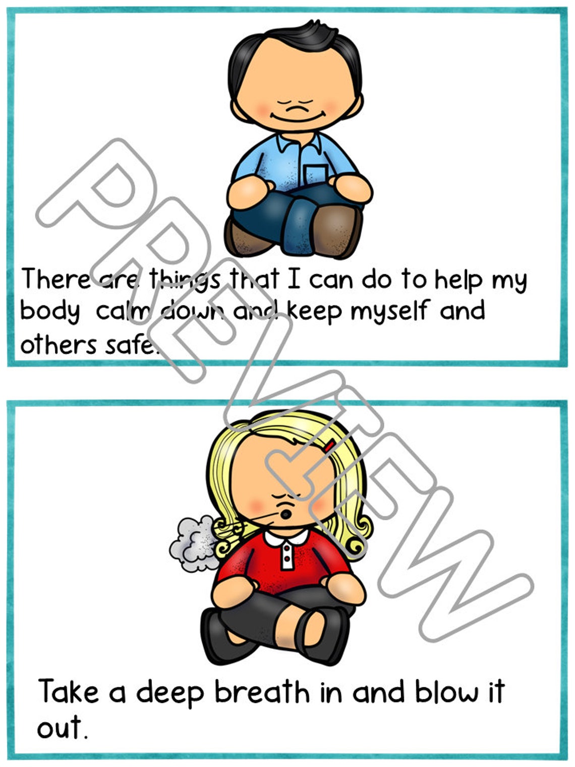 Printable Social Skills Story for Preschool, Feeling Mad, Calming ...