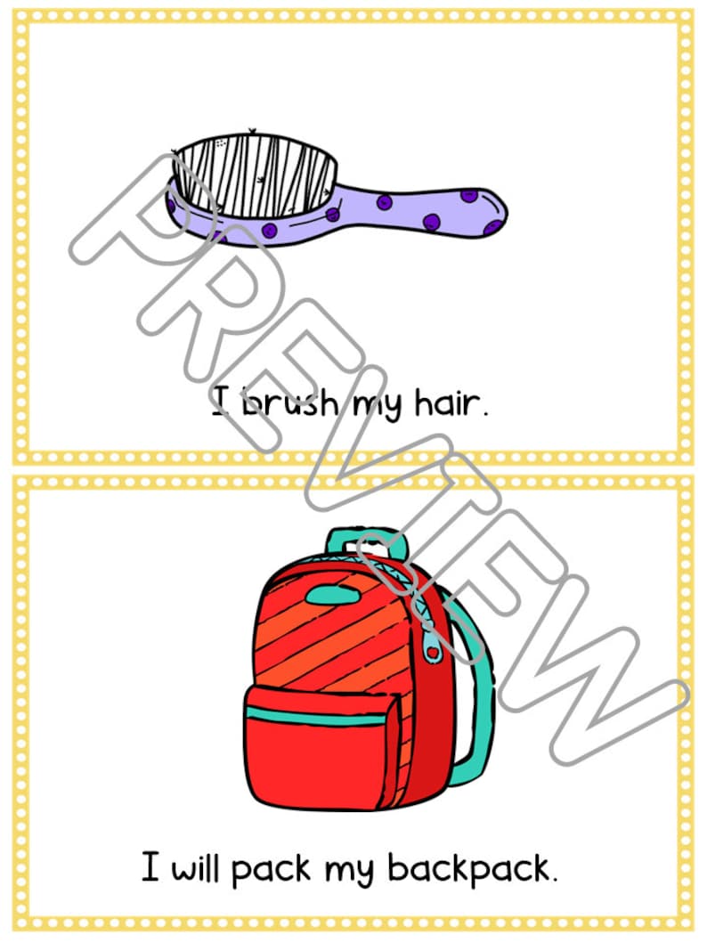 Getting Ready for School Social Skills Story, Morning Routine Visuals ...