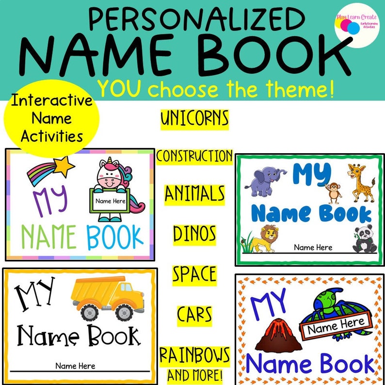 Name Activities Preschool Workbook Personalized Name Book - Etsy