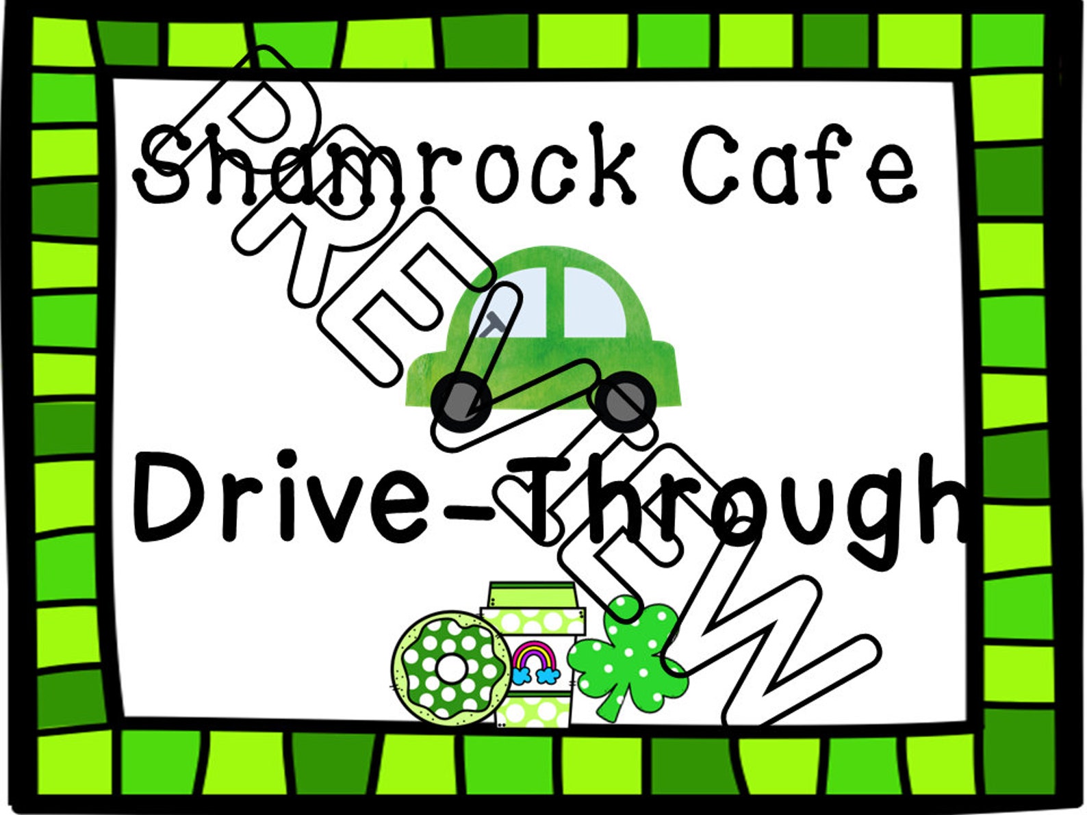 Shamrock Cafe Dramatic Play Set, St. Patrick's Day Pretend Play Set ...