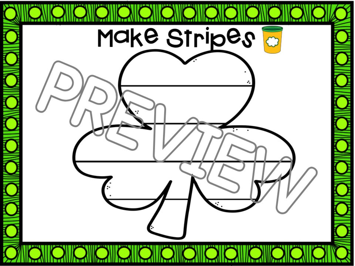 Printable St. Patricks Day Playdough Mats, Shamrock Playdough, Shamrock ...