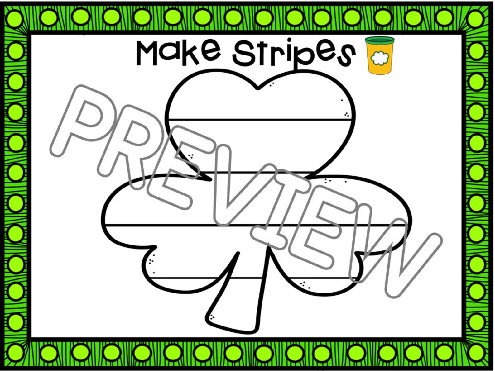 Printable St. Patricks Day Playdough Mats, Shamrock Playdough, Shamrock ...