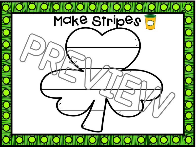 Printable St. Patricks Day Playdough Mats, Shamrock Playdough, Shamrock ...