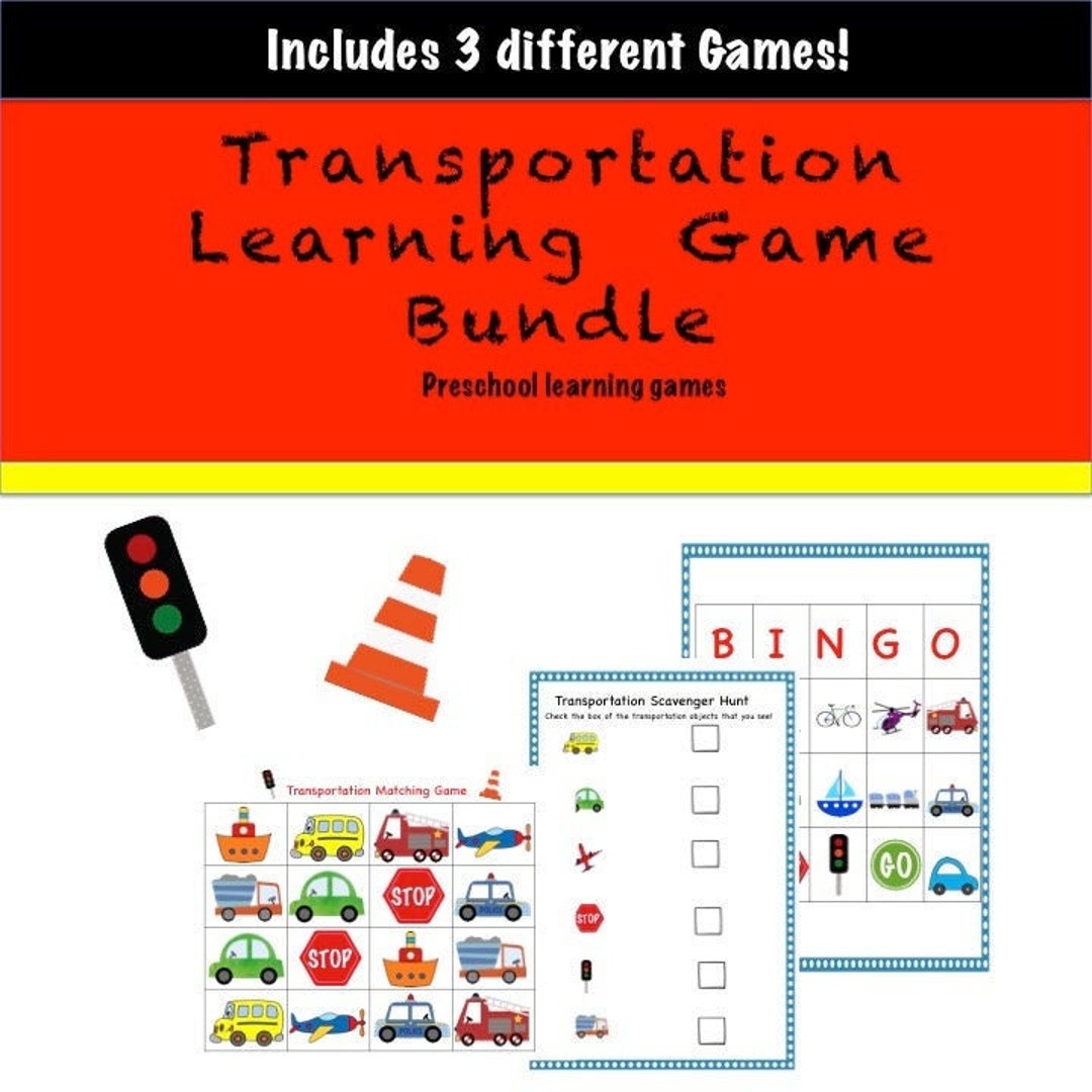 Transportation Theme Learning Games, Game Bundle, Learning Bundle ...