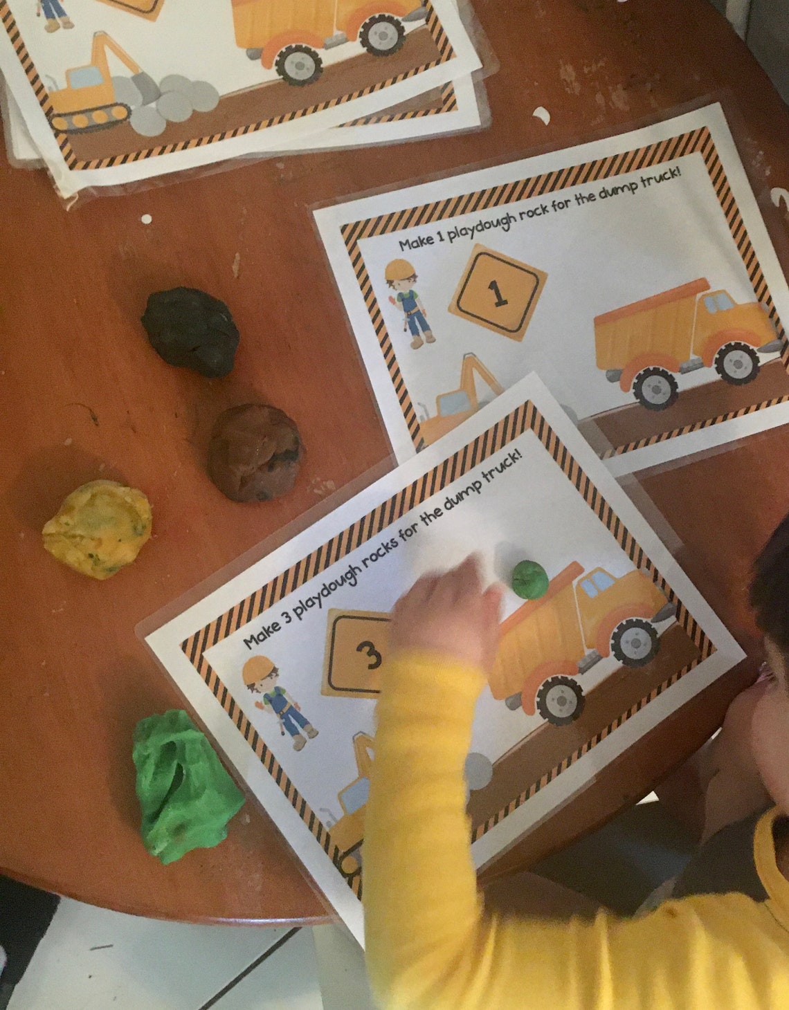 Dump Truck Playdough Mat Numbers, Toddler Learning Activities ...
