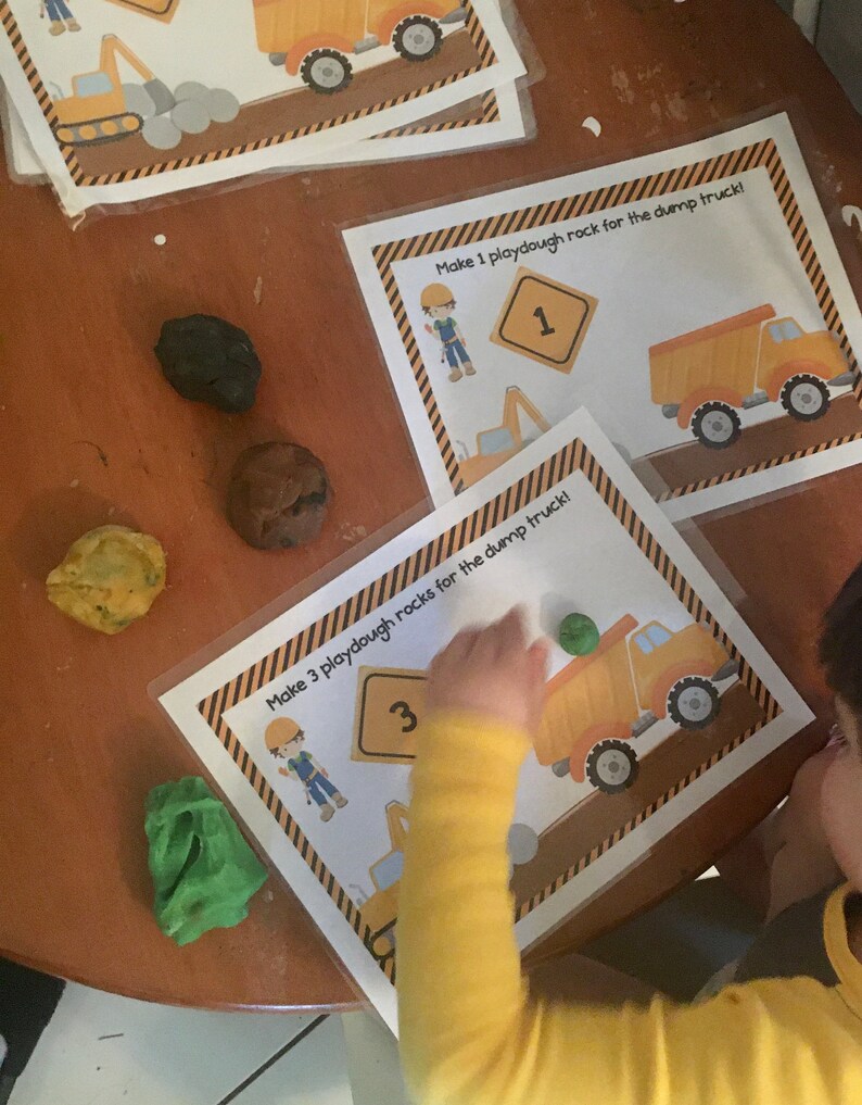 Dump Truck Playdough Mat Numbers, Toddler Learning Activities ...