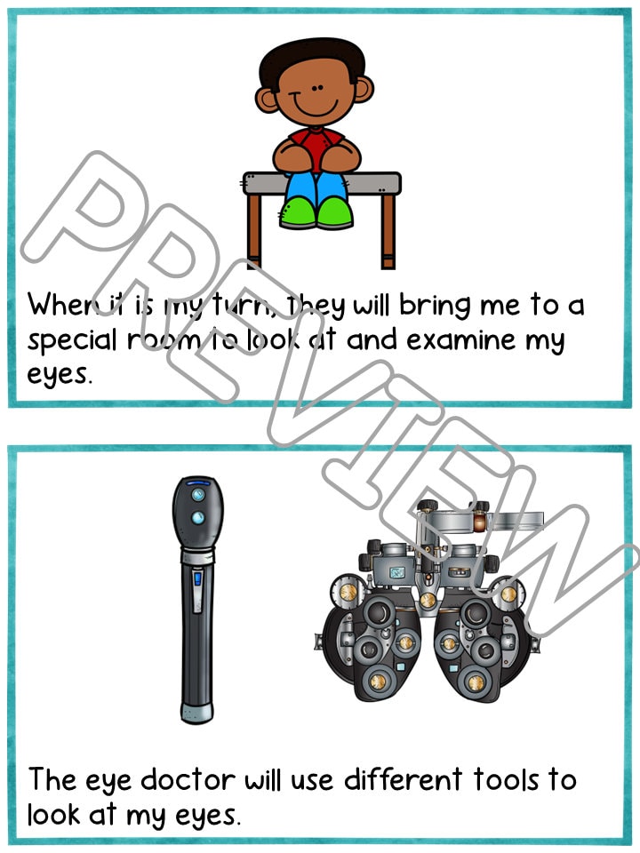 Going to the Eye Doctor Social Skills Story, Optometrist Social Skills ...