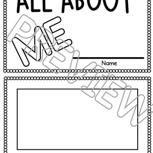 All About Me Theme Book, Printable Book for All About Me, Preschool All ...