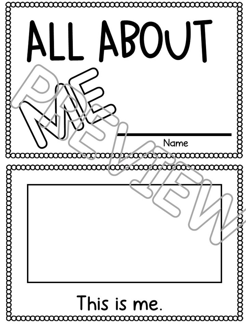 All About Me Theme Book, Printable Book for All About Me, Preschool All ...