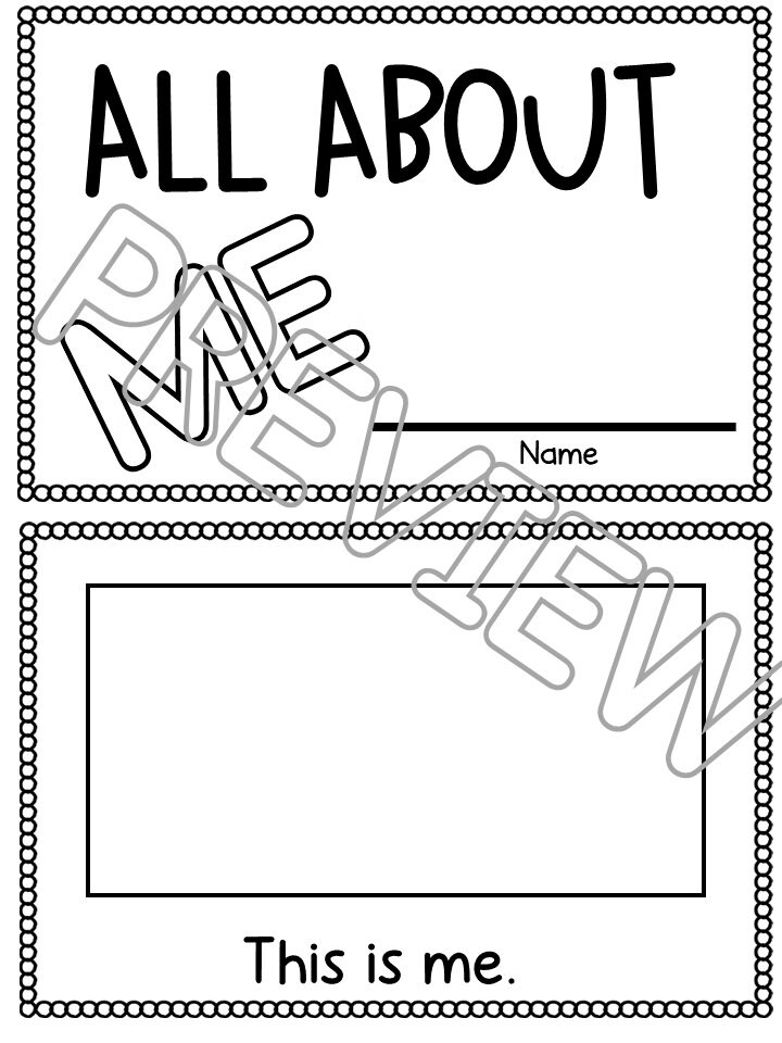 All About Me Theme Book Printable Book For All About Me Preschool All All About Me Theme Book Printable Book For All About Me Preschool All