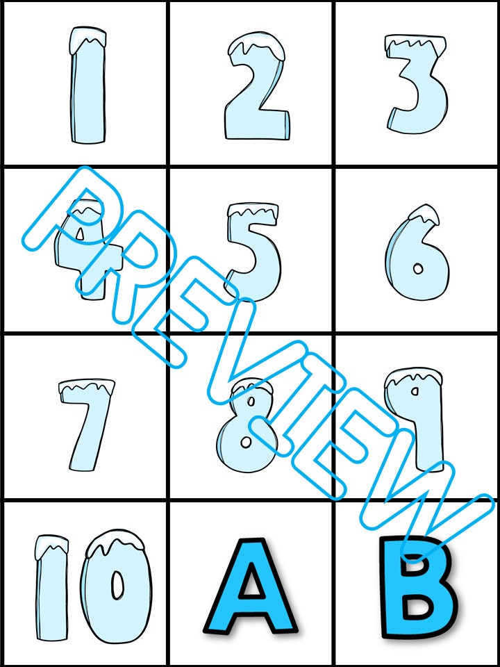 Winter Theme Bingo Game, Number Bingo, Letter Bingo, Toddler Games ...