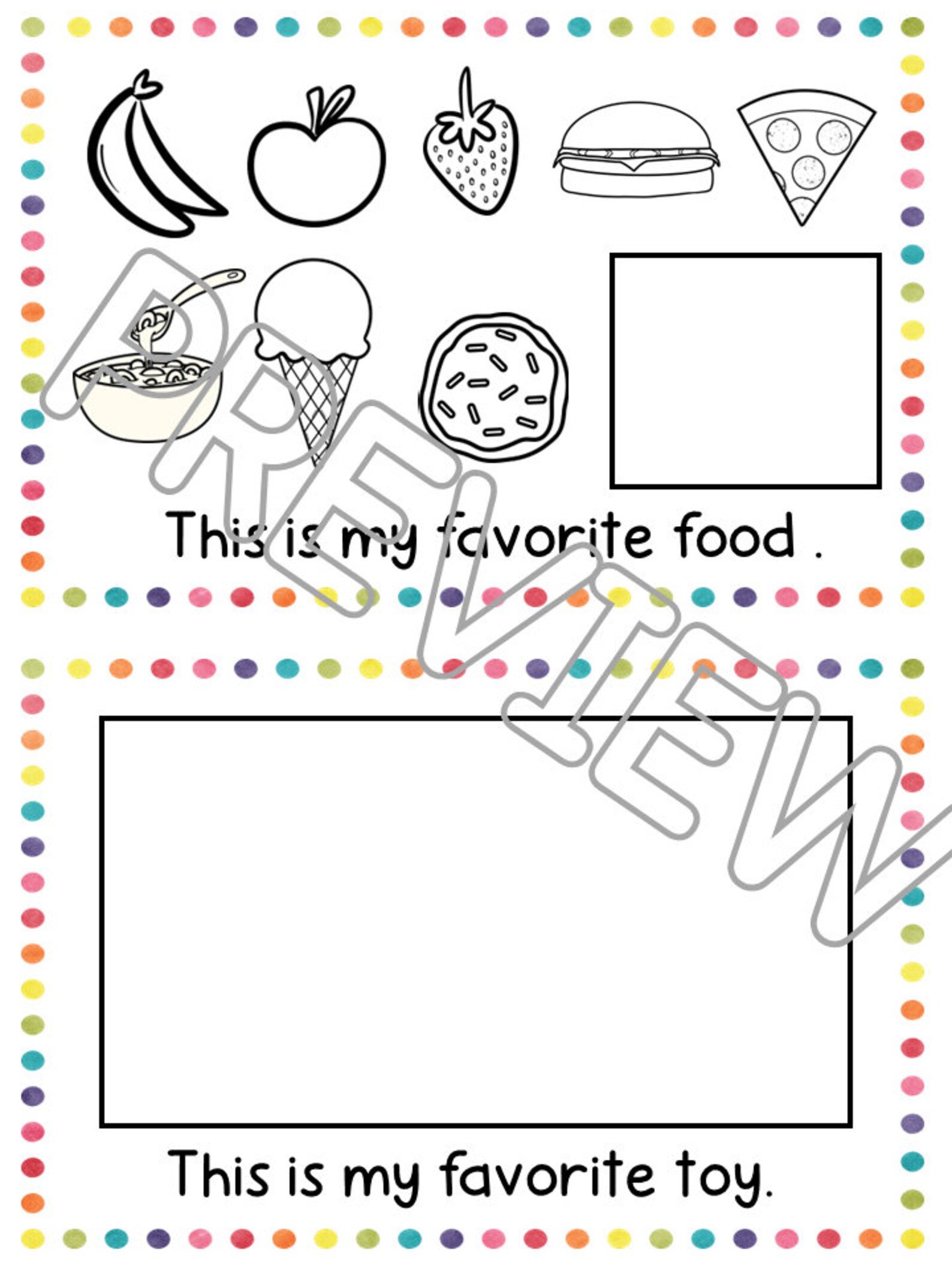 All About Me Theme Book, Printable Book for All About Me, Preschool All ...