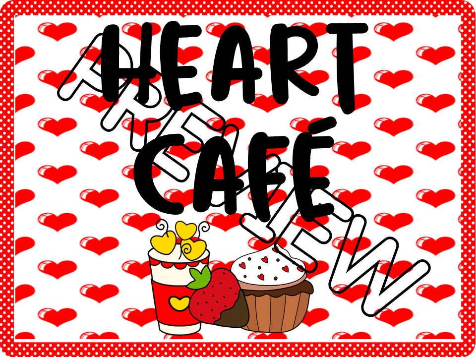 Valentine's Day Dramatic Play Set, Heart Cafe Play, Pretend Play Coffee ...
