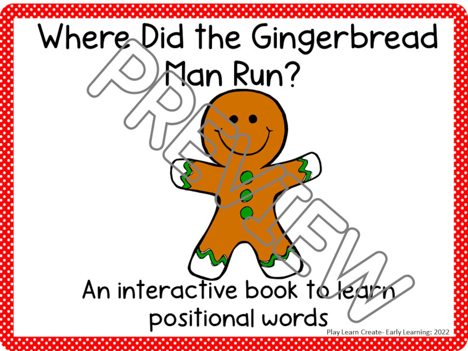 Gingerbread Man Interactive Book, Gingerbread Man Prepositions ...