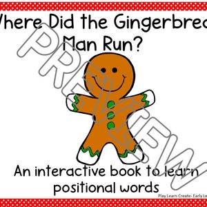 Gingerbread Man Interactive Book, Gingerbread Man Prepositions ...