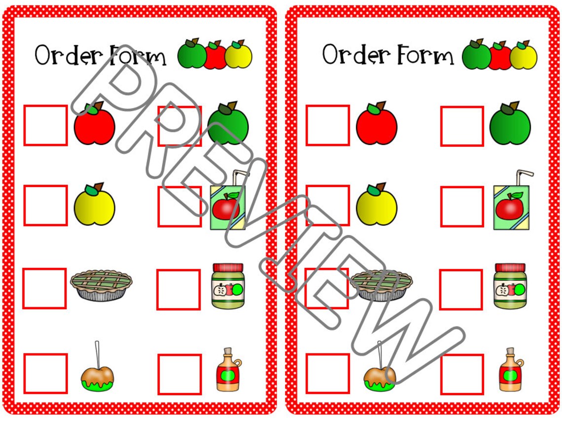 Apple Stand Dramatic Play Set, Printable Apple Activities, Dramatic ...
