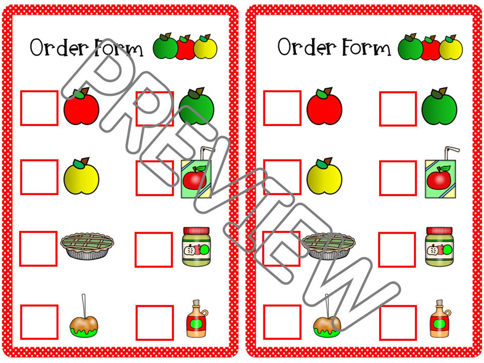 Apple Stand Dramatic Play Set, Printable Apple Activities, Dramatic ...