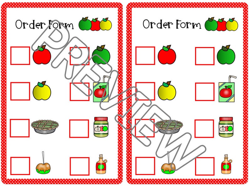 Apple Stand Dramatic Play Set, Printable Apple Activities, Dramatic ...
