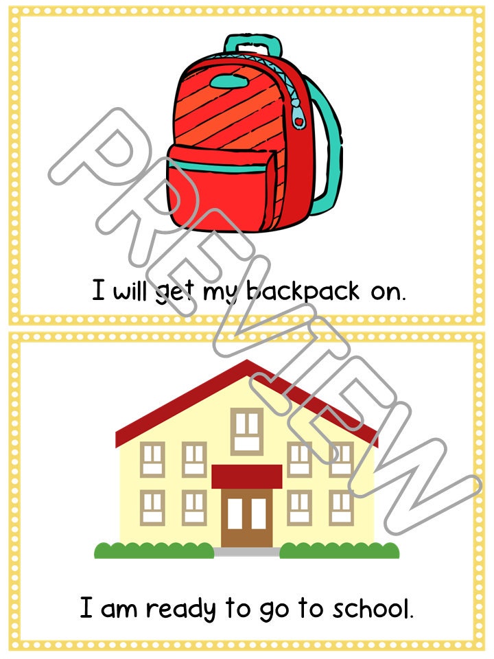Getting Ready for School Social Skills Story, Morning Routine Visuals ...