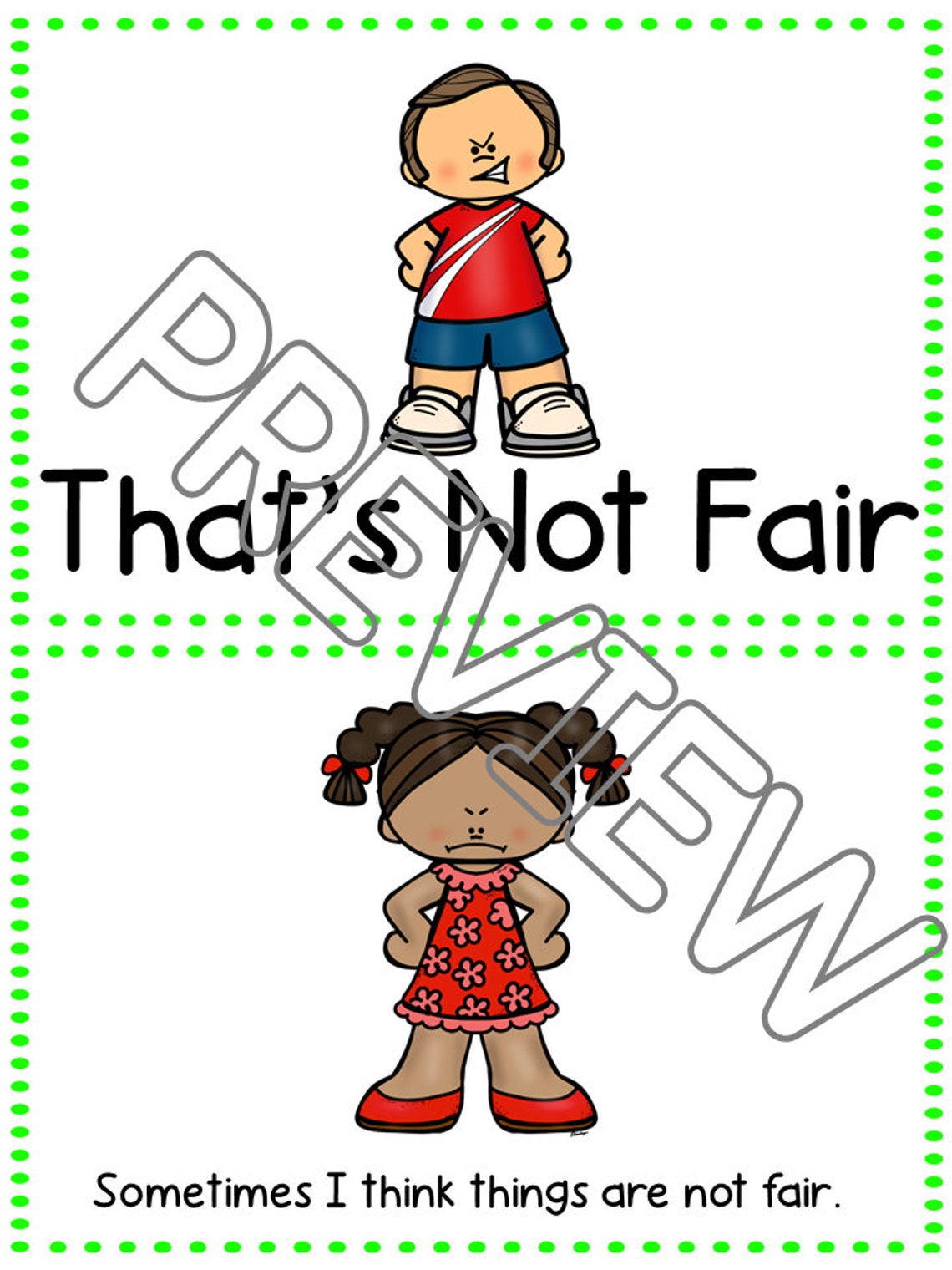Fairness Social Skills Story, Fairness Lesson, It's Not Fair Story ...