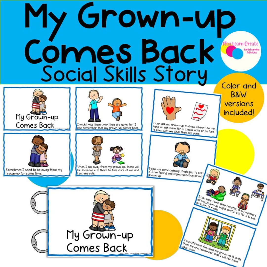 My Grown up Comes Back Social Skills Story, Social Skills Story About ...