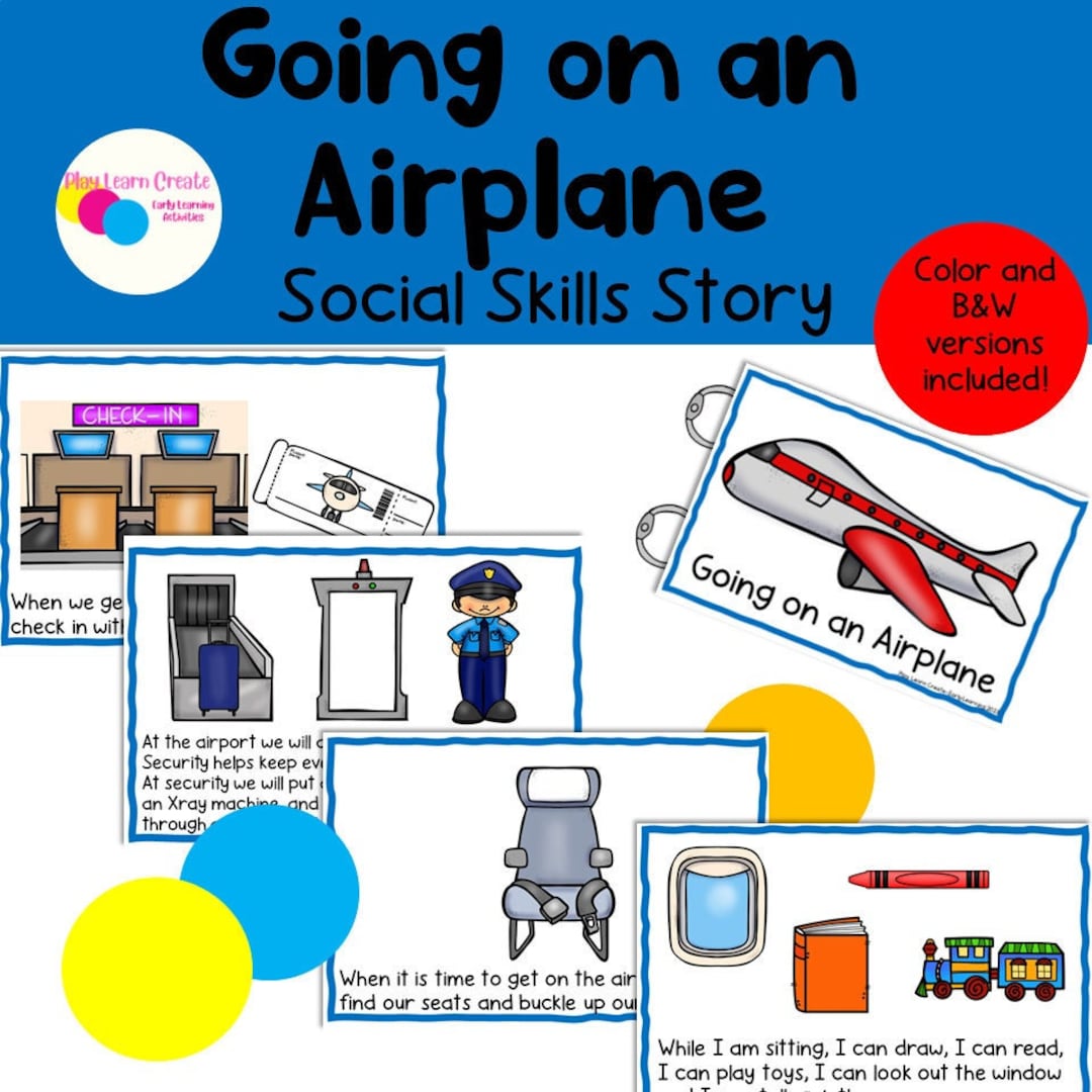 Going on an Airplane Social Skills Story, Travel Social Skills Story ...