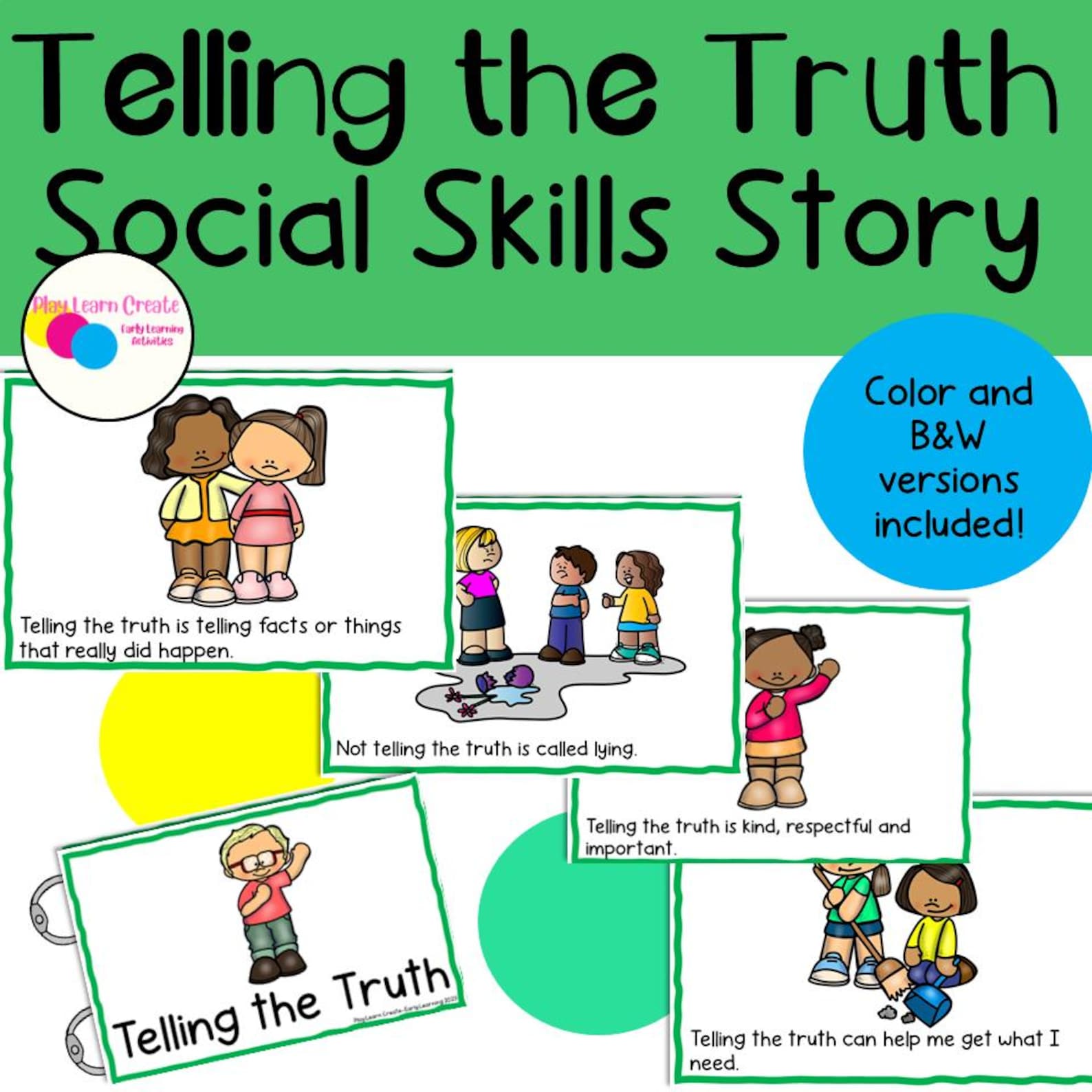 Telling the Truth Social Skills Story, Honesty Social Skills Story ...