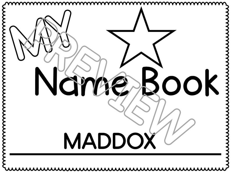Personalized Printable Name Workbook, Custom Name Book, Printable ...