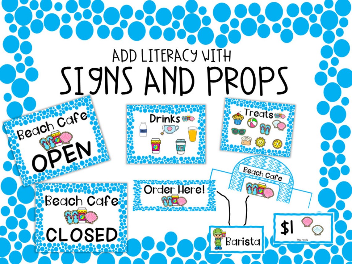 Beach Cafe Dramatic Play Set, Summe Learning, Preschool Summer Learning ...