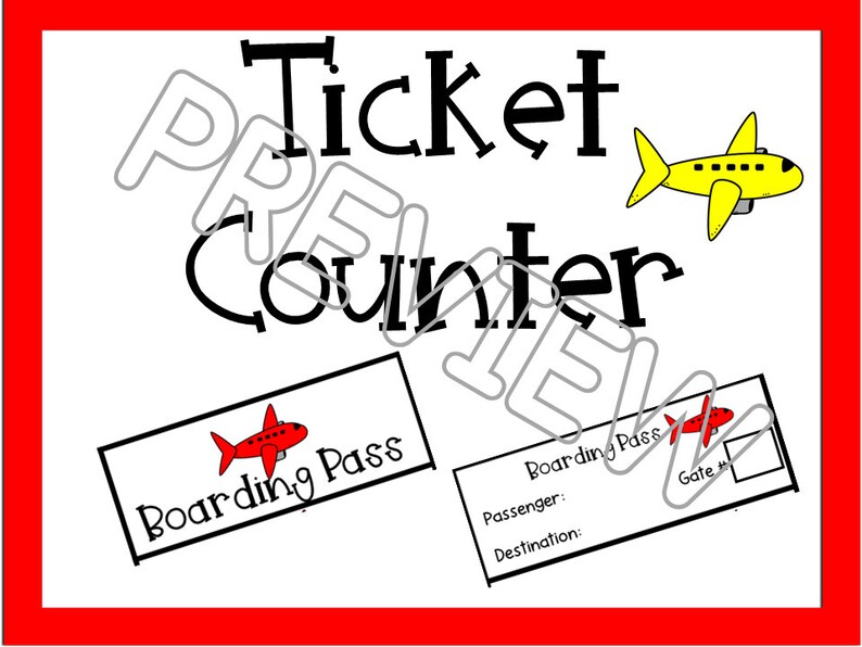 Airport Dramatic Play Set, Airport Pretend Play, Printable Dramatic ...