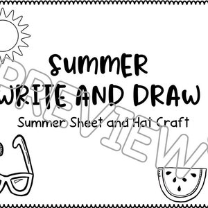 End of School Year Activity, Summer Writing, Summer Craft, Summer Hat ...